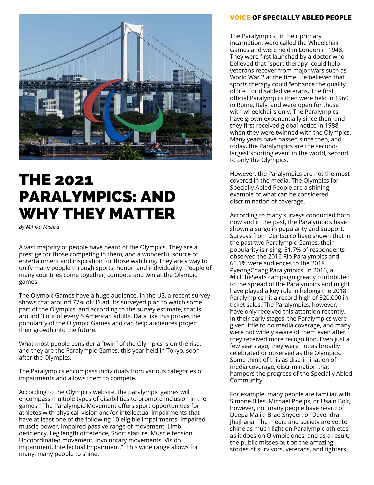 Paralympics : History, Importance and People - Voice of SAP