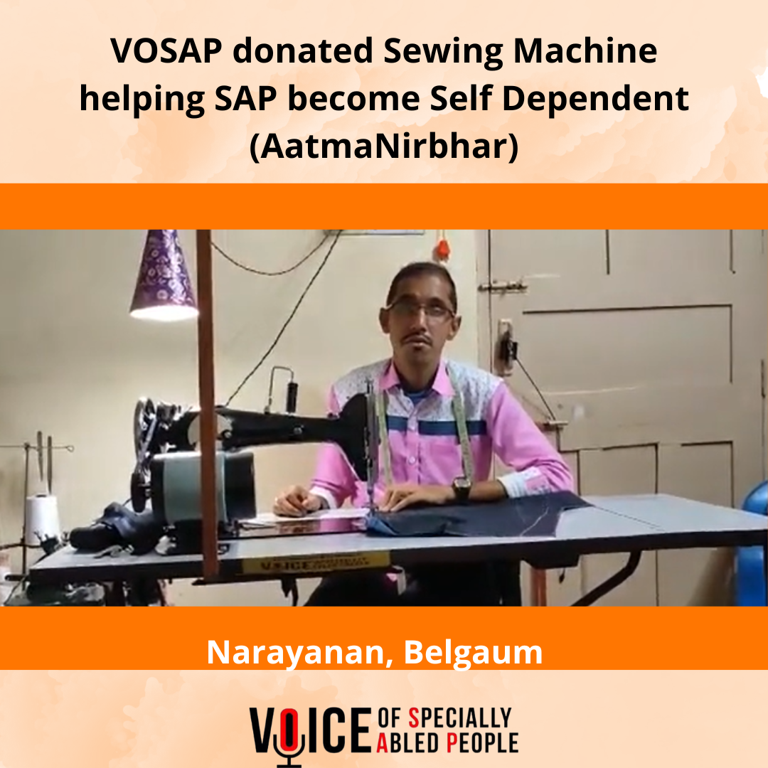 Supporting Specially Abled People with Sewing Machines | VOSAP